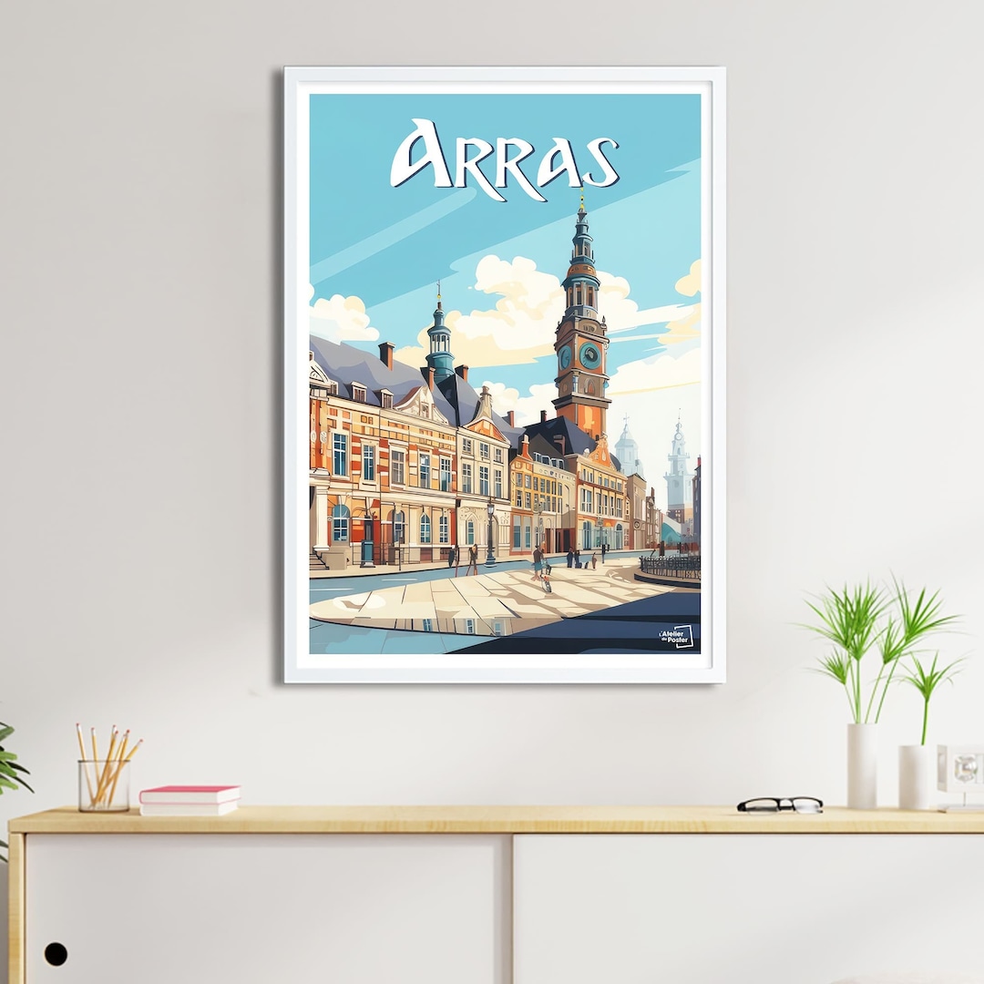 Arras Poster – France & World – Vintage Illustration – Historic City ...