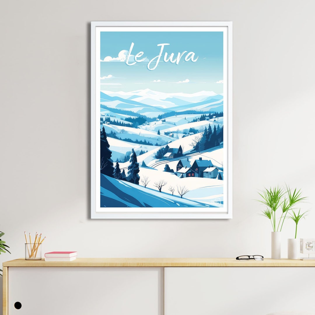 Experience the Winter Magic of the Jura – Snowy Travel Poster - Etsy