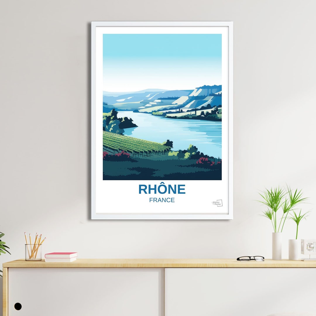 Rhône Travel Poster – Vintage French Department Wall Art – Vineyards ...