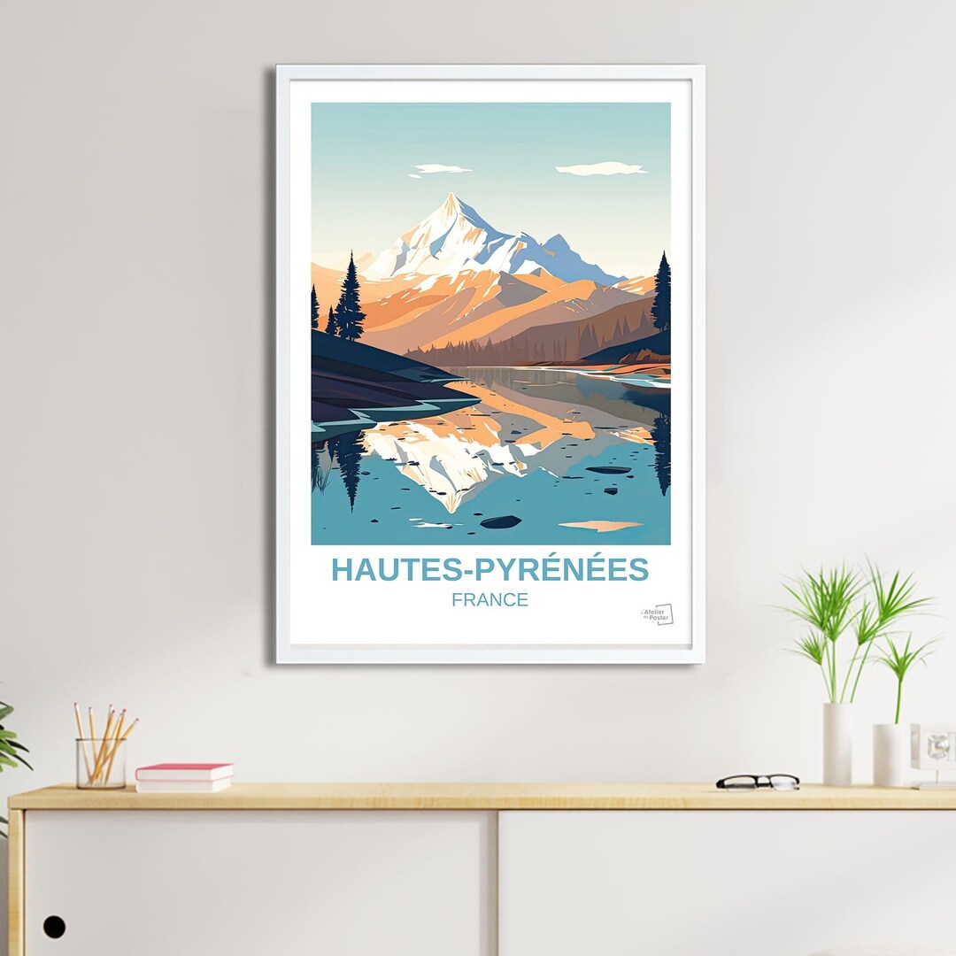 Hautes-pyrénées Poster – Travel Print – Vintage Mountain & Nature ...