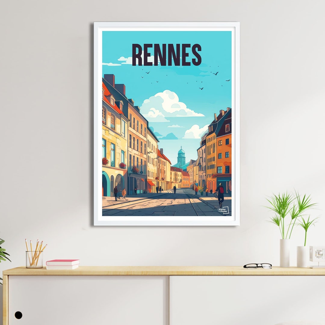 Affiche Rennes Travel Poster - Etsy France