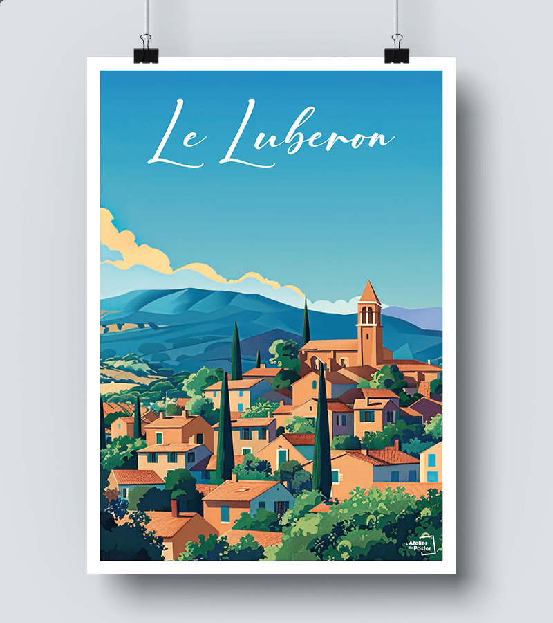 Poster the Luberon Travel Poster - Etsy