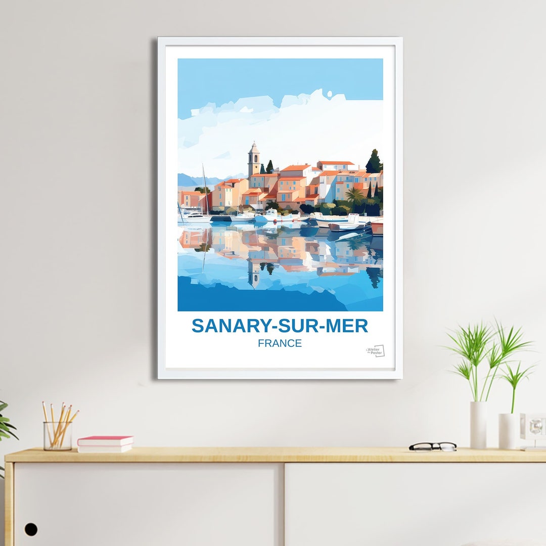 Sanary-sur-mer Poster – Travel Poster – Mediterranean Coast – Vintage ...