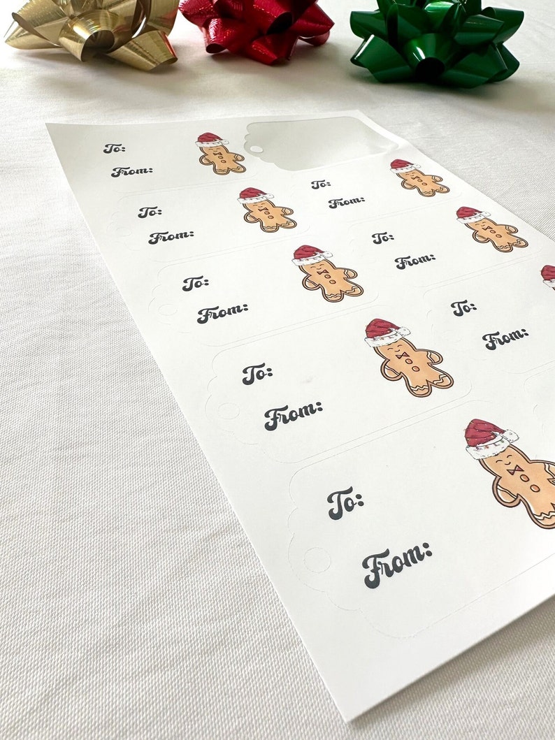 Christmas Gift Tag Stickers Personalized Holiday Gift Labels Santa ...