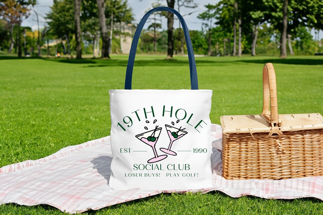 Golf Tote Bag White Golf Handbag Navy Strap Lightweight Golf Bags for ...