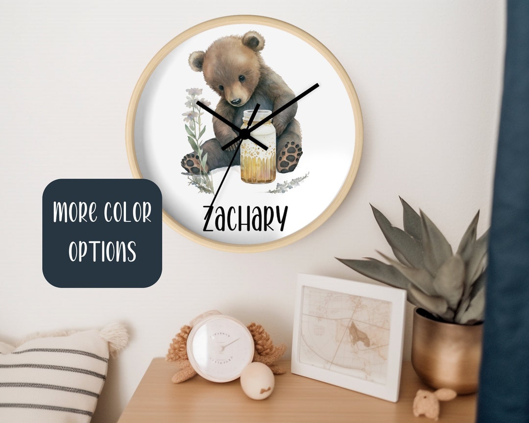 Baby Bear Clock Bear Kids Clock Playroom Clock Playroom Wall Art ...
