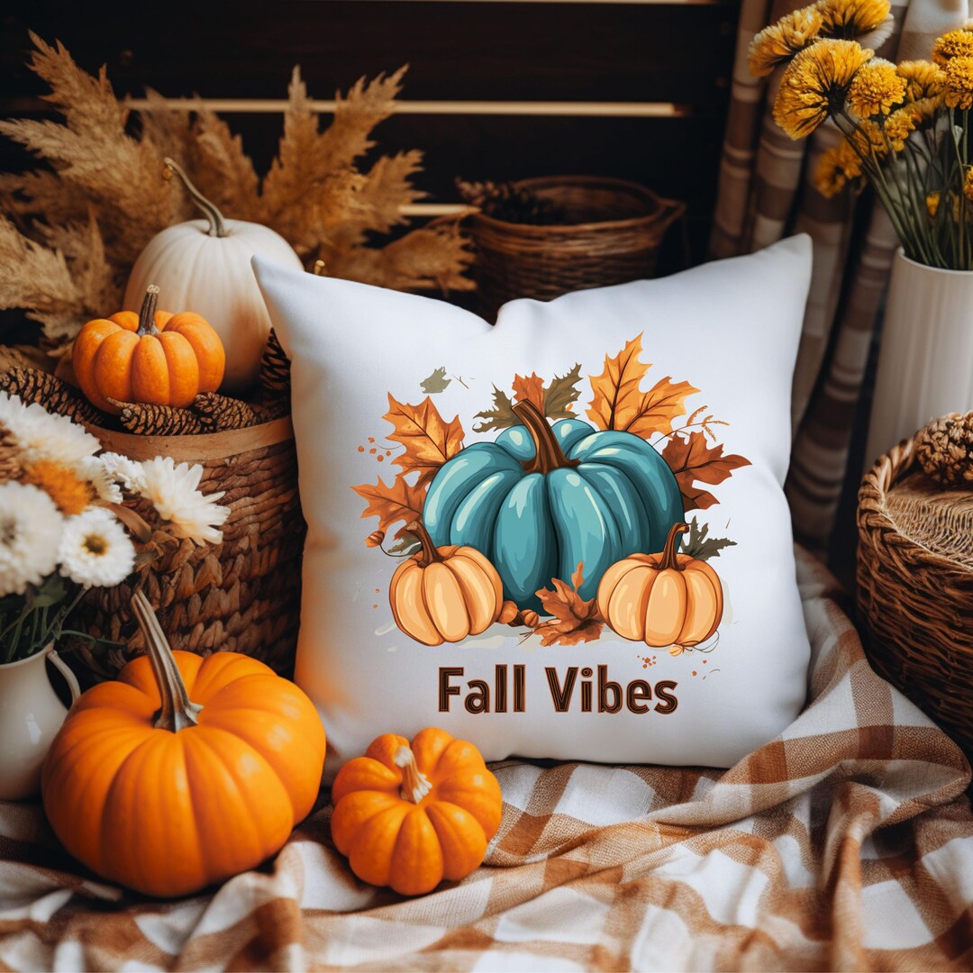 Fall Vibes Throw Pillow Fall Accent Pillow Pumpkin Patch Decor Home ...