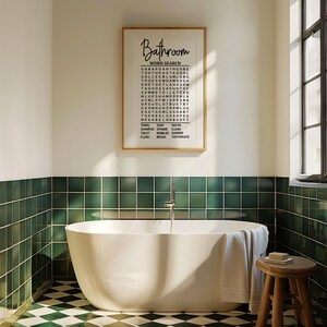 Bathroom Word Game Modern Powder Room Wall Decor Unique Poster Art ...