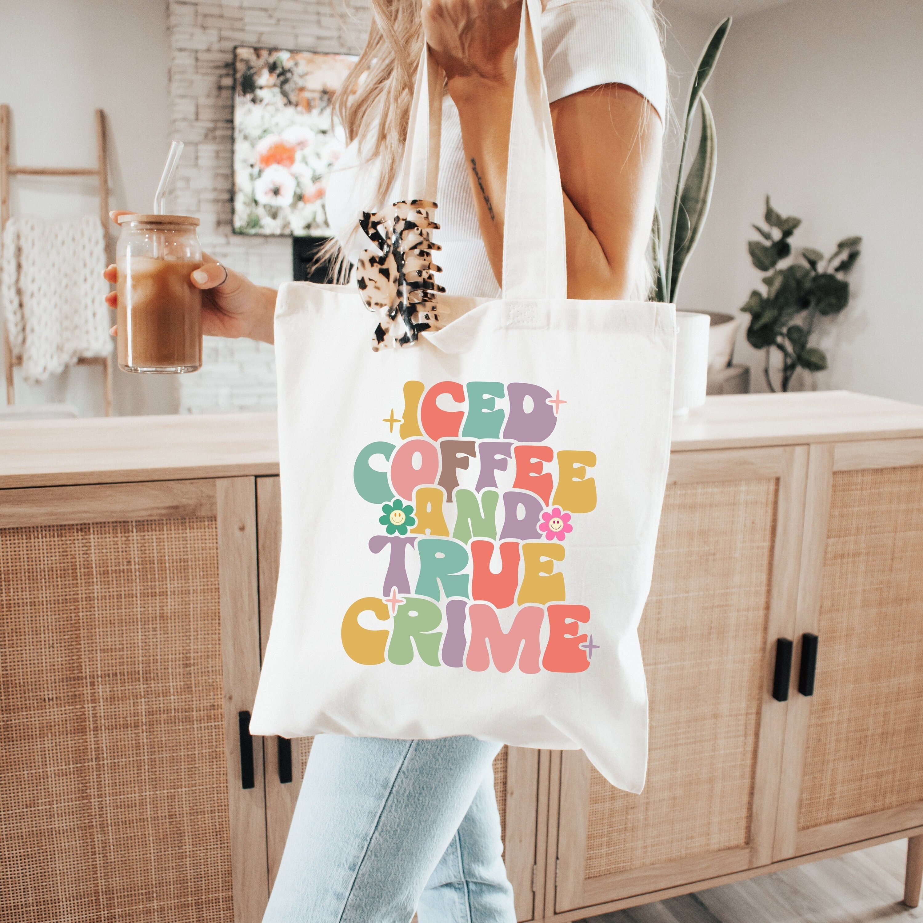 Iced Coffee and True Crime Tote Bag True Crime Junkies Tote Bag True ...