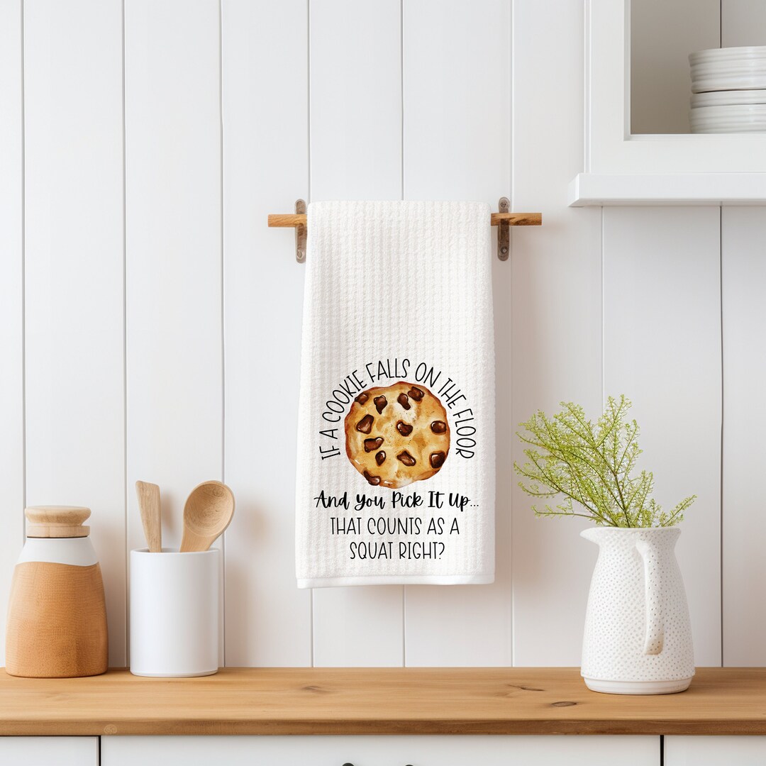 Funny Dish Towel Cookie Kitchen Towel Humorous Fitness Tea Towel ...