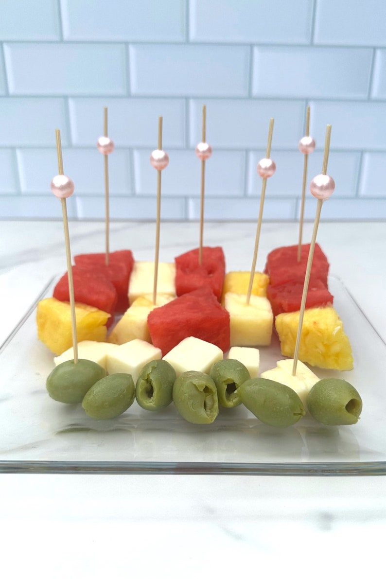 300 Pink Pearl Cocktail Pick Pink Appetizer Toothpicks Wedding Decor ...