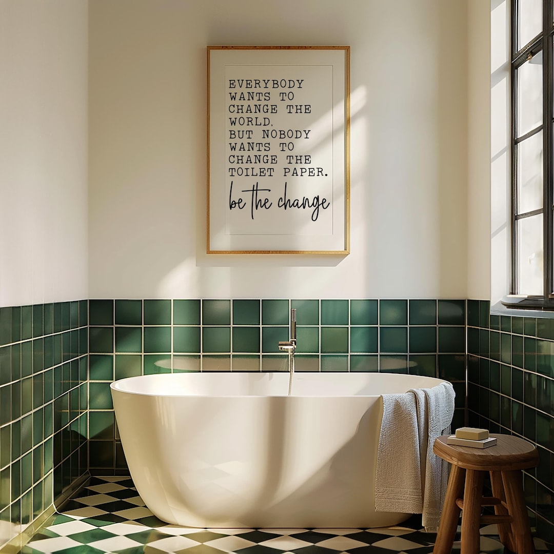 Funny Bathroom Sign Toilet Paper Quote Wall Art Bathroom Humor Print ...