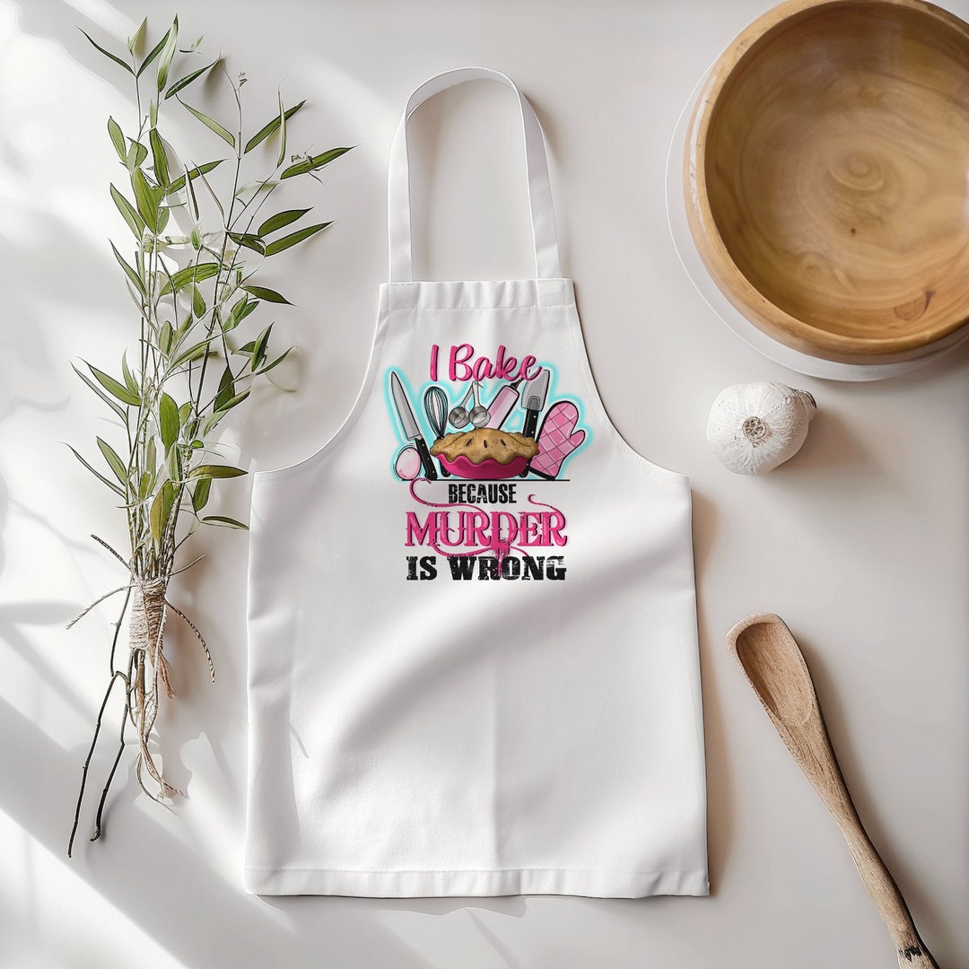 True Crime Fan Baking Apron White Apron for True Crime Lovers Funny ...