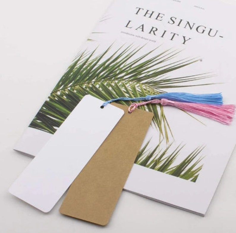 Blank Bookmarks White Bookmarks With Tassels Kraft Bookmarks DIY Craft ...