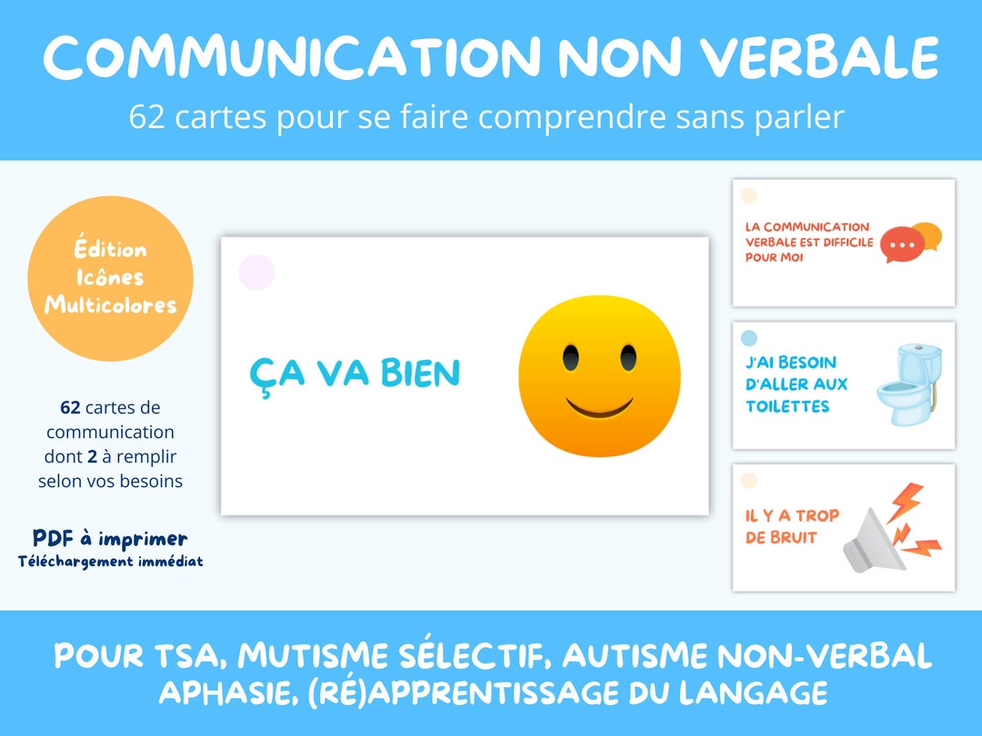 PACK Communication Cards Autistic Person ASD Autism Selective Mutism ...