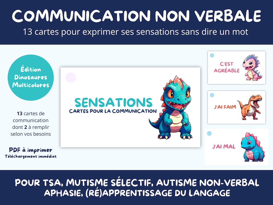 Communication Cards Sensations Autism Selective Mutism ASD Child Non ...