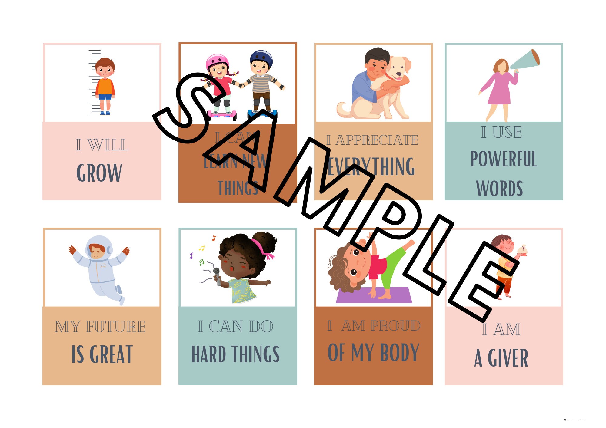 Kids Affirmation Cards/ Printable Affirmation Cards/ Self-esteem Cards ...