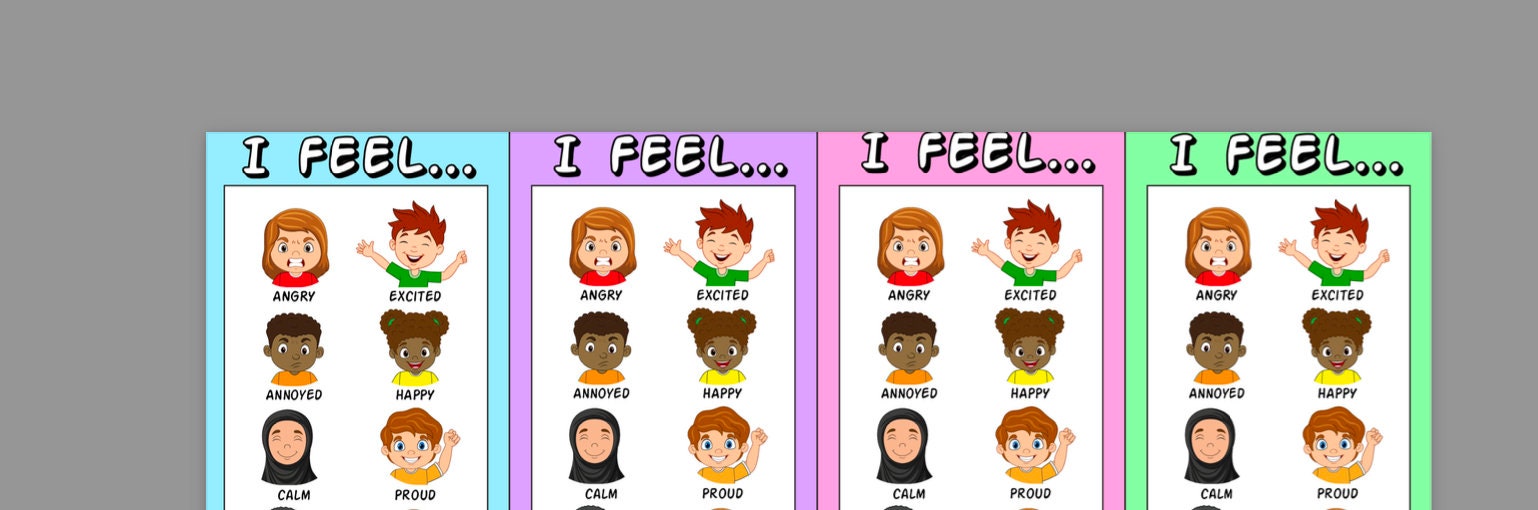 Feelings Chart for Kids/ Feeling Chart/ Feelings Identification/ Kids ...