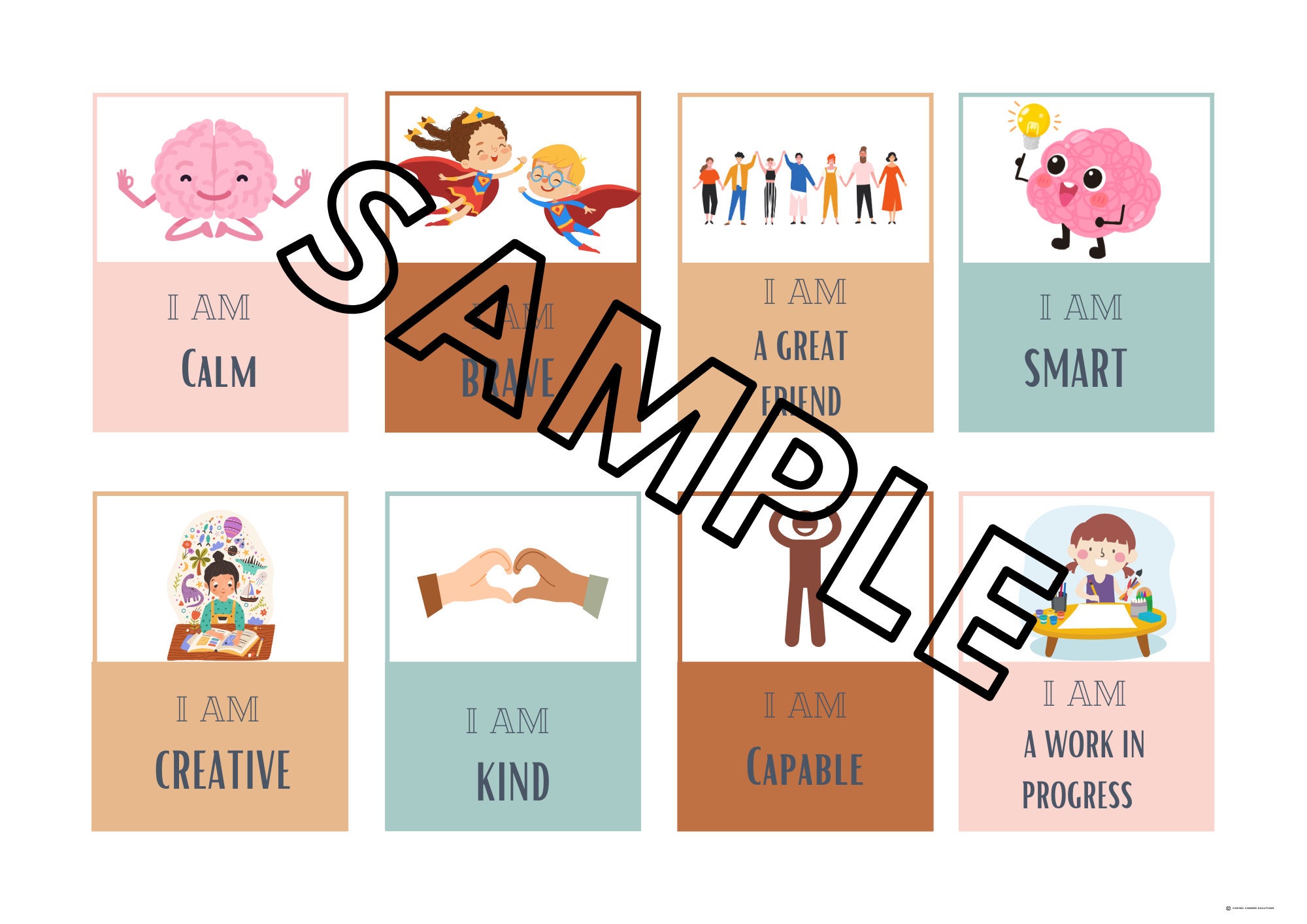 Kids Affirmation Cards/ Printable Affirmation Cards/ Self-esteem Cards ...