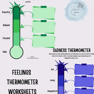 Feelings Thermometer Worksheets/kids Emotion Identification/anger ...