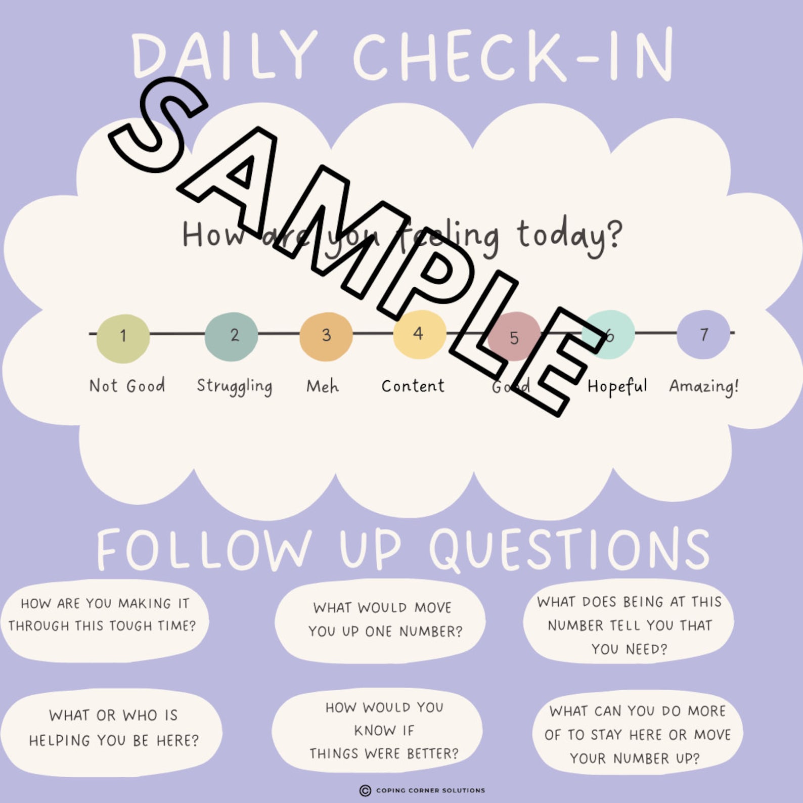 Daily Check-in Poster/mental Health Check-in Poster/ Wellness Worksheet ...