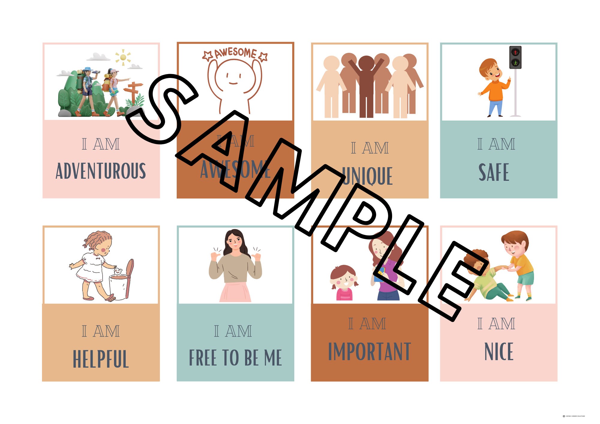 Kids Affirmation Cards/ Printable Affirmation Cards/ Self-esteem Cards ...