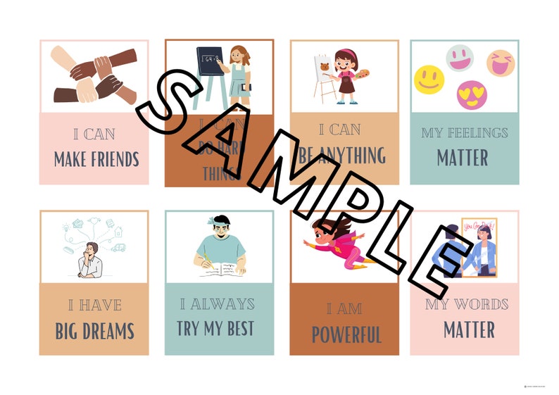 Kids Affirmation Cards/ Printable Affirmation Cards/ Self-esteem Cards ...