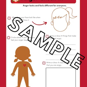 Anger Worksheet/ Kids Anger Worksheet/ Emotions Check-in/ - Etsy
