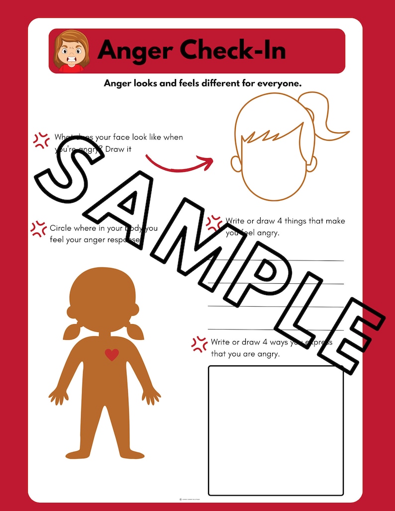Anger Worksheet/ Kids Anger Worksheet/ Emotions Check-in/ - Etsy