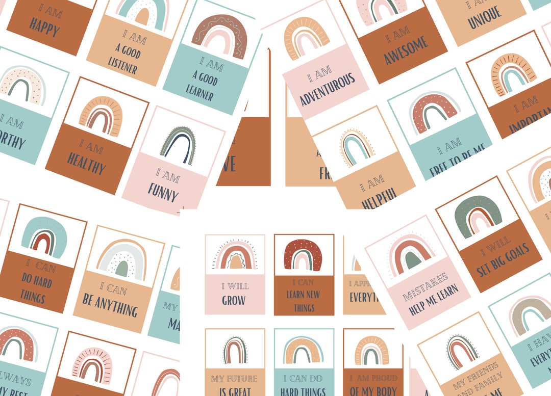 Affirmation Cards for Kids/ Printable Affirmation Cards/ Self- Esteem ...