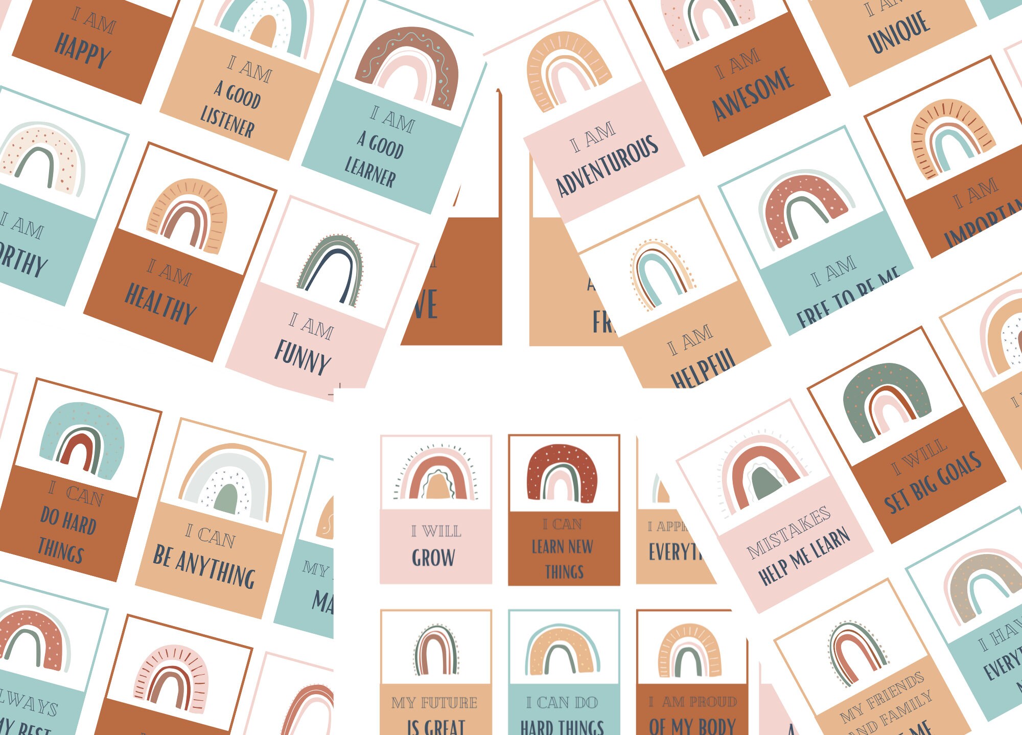 Affirmation Cards for Kids/ Printable Affirmation Cards/ Self- Esteem ...