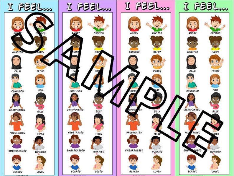 Feelings Chart for Kids/ Feeling Chart/ Feelings Identification/ Kids ...