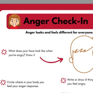 Anger Worksheet/ Kids Anger Worksheet/ Emotions Check-in/ - Etsy