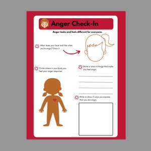 Anger Worksheet/ Kids Anger Worksheet/ Emotions Check-in/ - Etsy