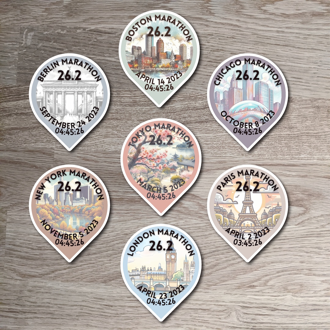 Personalized 2023 Major World Marathon Sticker, 26.2 Miles Full ...
