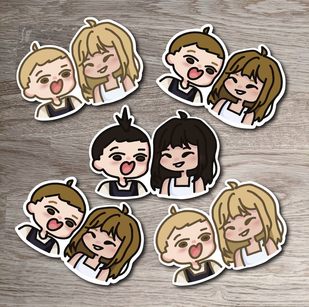 Hand Drawn Cute Sibling Brother and Sister Die-cut Sticker L - Etsy