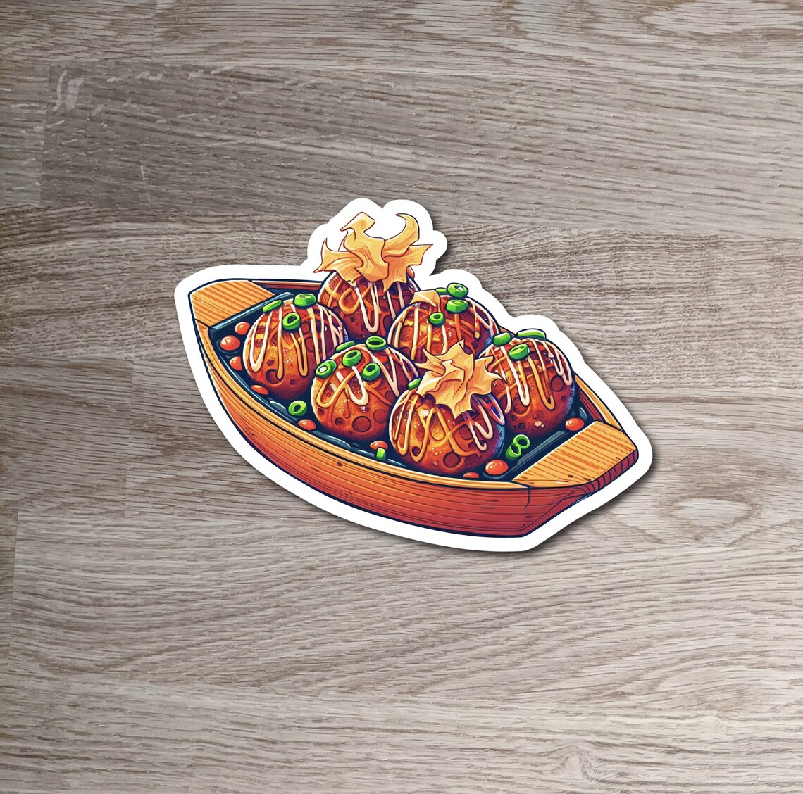 Japan Food Sticker Bundle, Fried Gyoza, Sushi Sashimi Platter, Dango ...