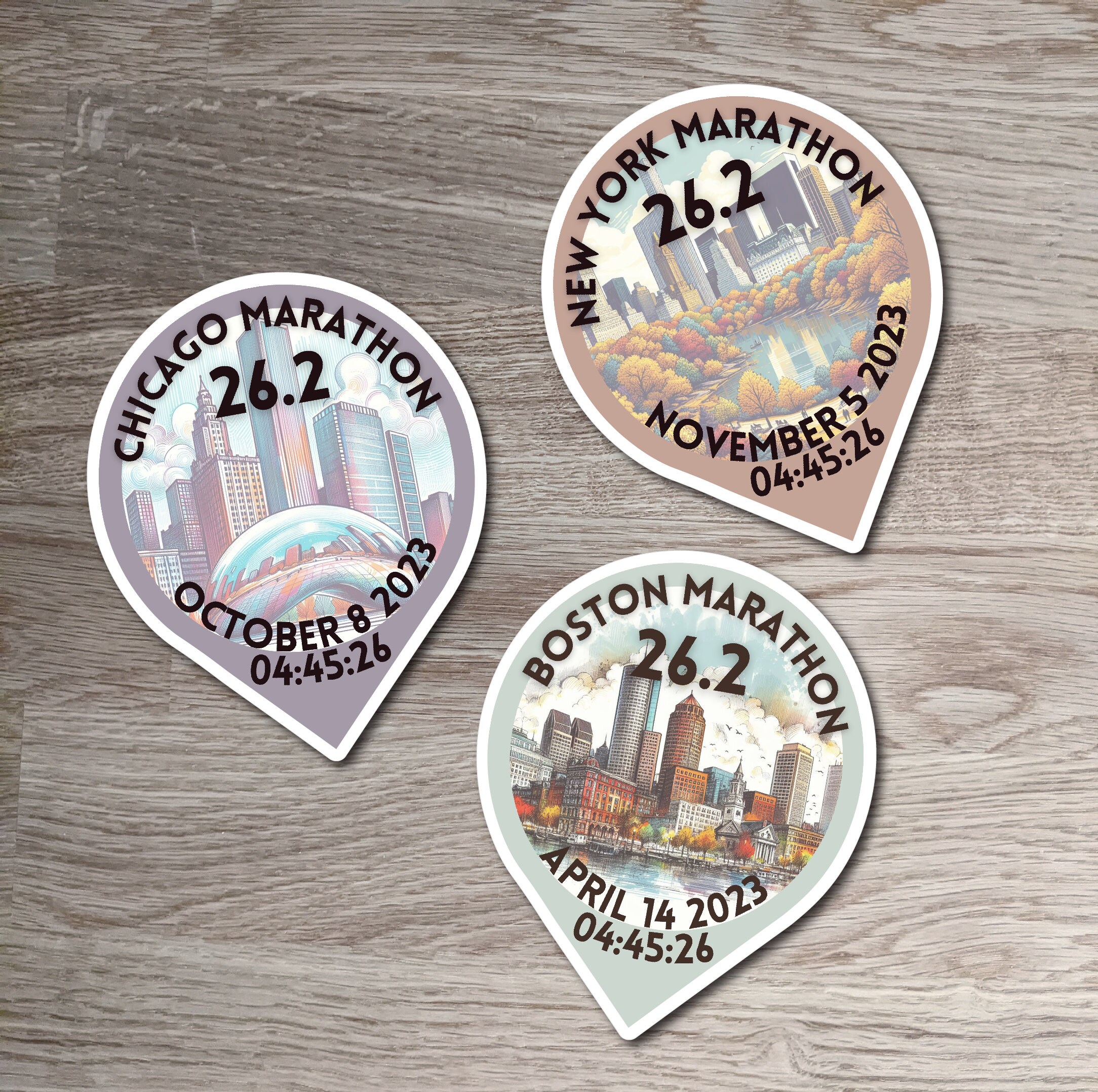 Personalized 2023 Major World Marathon Sticker, 26.2 Miles Full ...