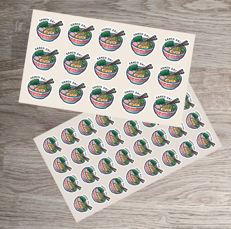 Ramen Day Sticker Sheet, Agenda Planner Mini Stickers, Meal Preparation ...