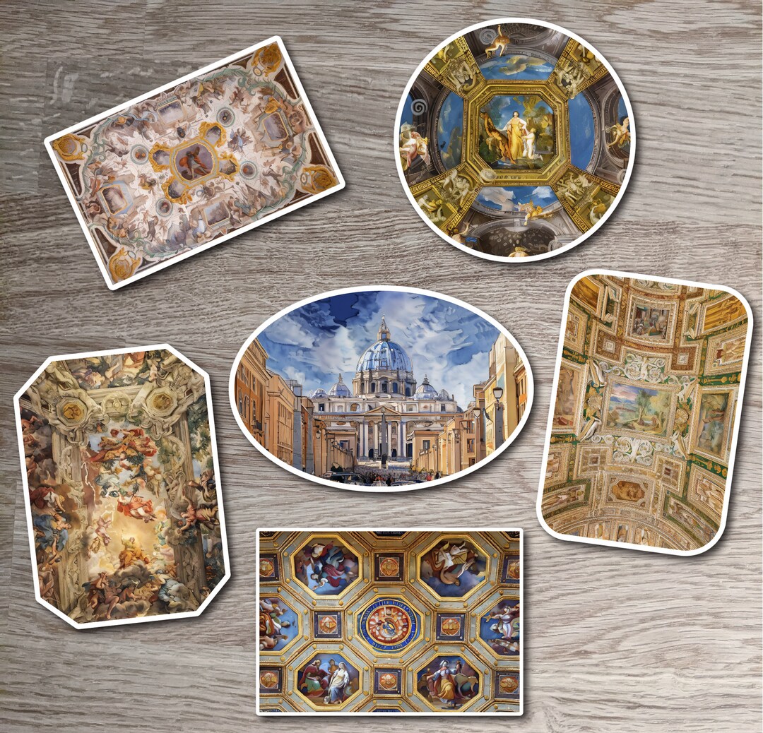 6 Stickers Travel to Vatican City and Italy Attractions Bundle, Famous ...