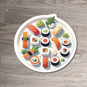 Japan Food Sticker Bundle, Fried Gyoza, Sushi Sashimi Platter, Dango ...