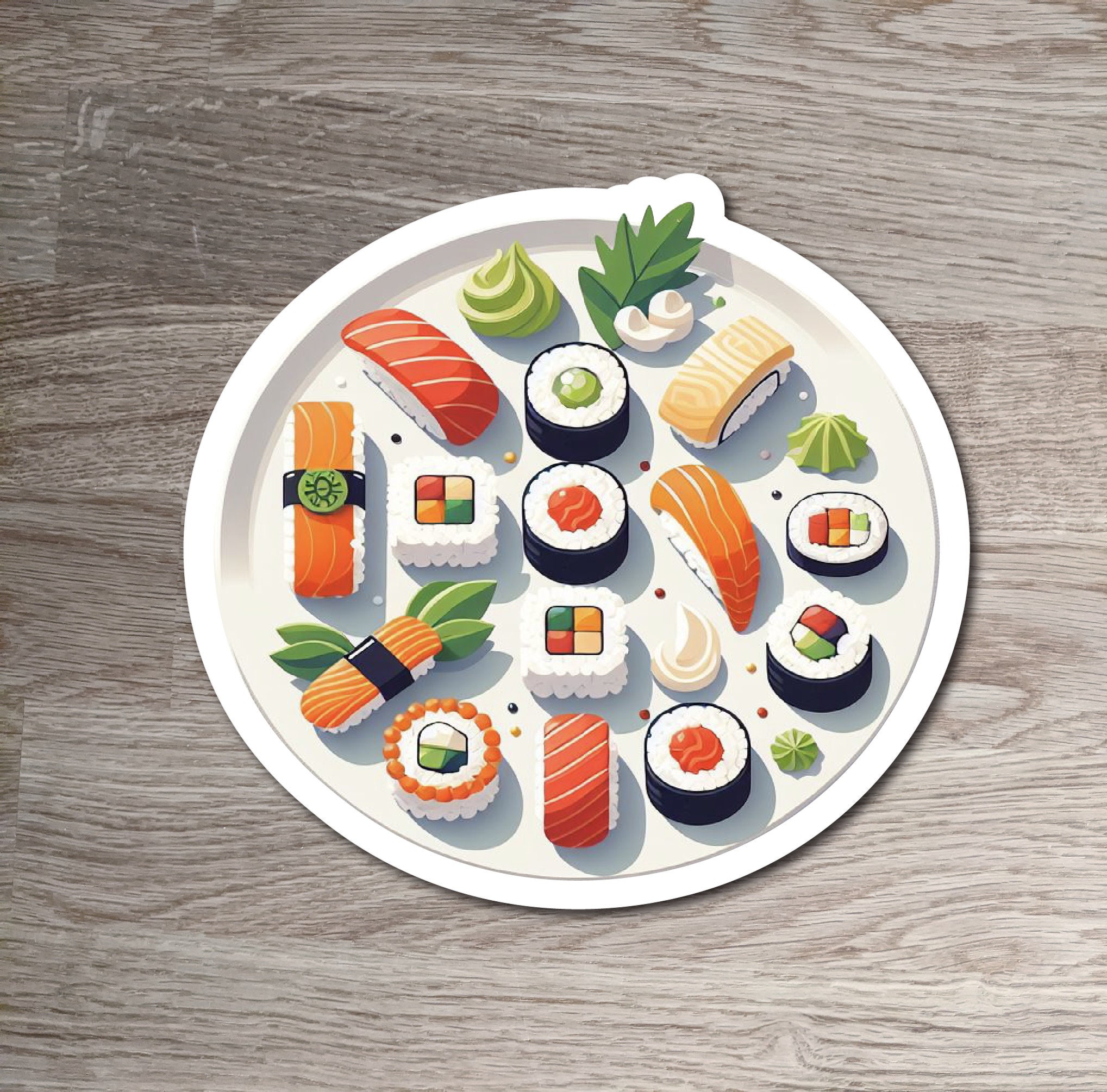 Japan Food Sticker Bundle, Fried Gyoza, Sushi Sashimi Platter, Dango ...