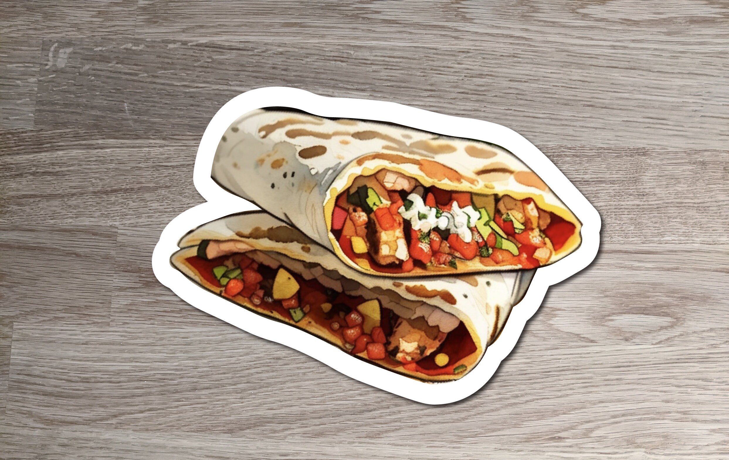 6 Sticker Pack Mexican Food Sticker Bundle, Chicken Quesadilla, Churros ...