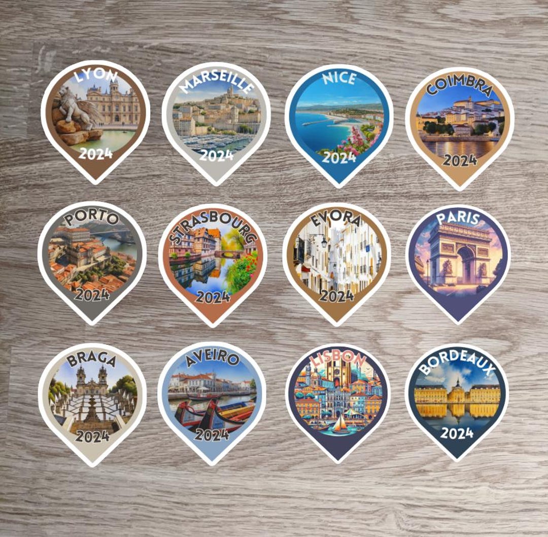 2024 Portugal & France Travel Bucket List Stickers, European Vacation ...