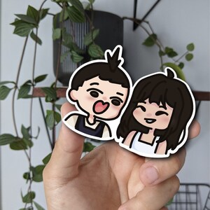 Hand Drawn Cute Sibling Brother and Sister Die-cut Sticker L - Etsy