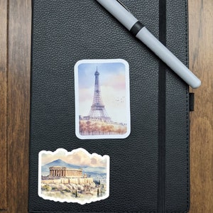 Watercolor Greece Acropolis Parthenon Sticker, Travel to Europe Sticker ...