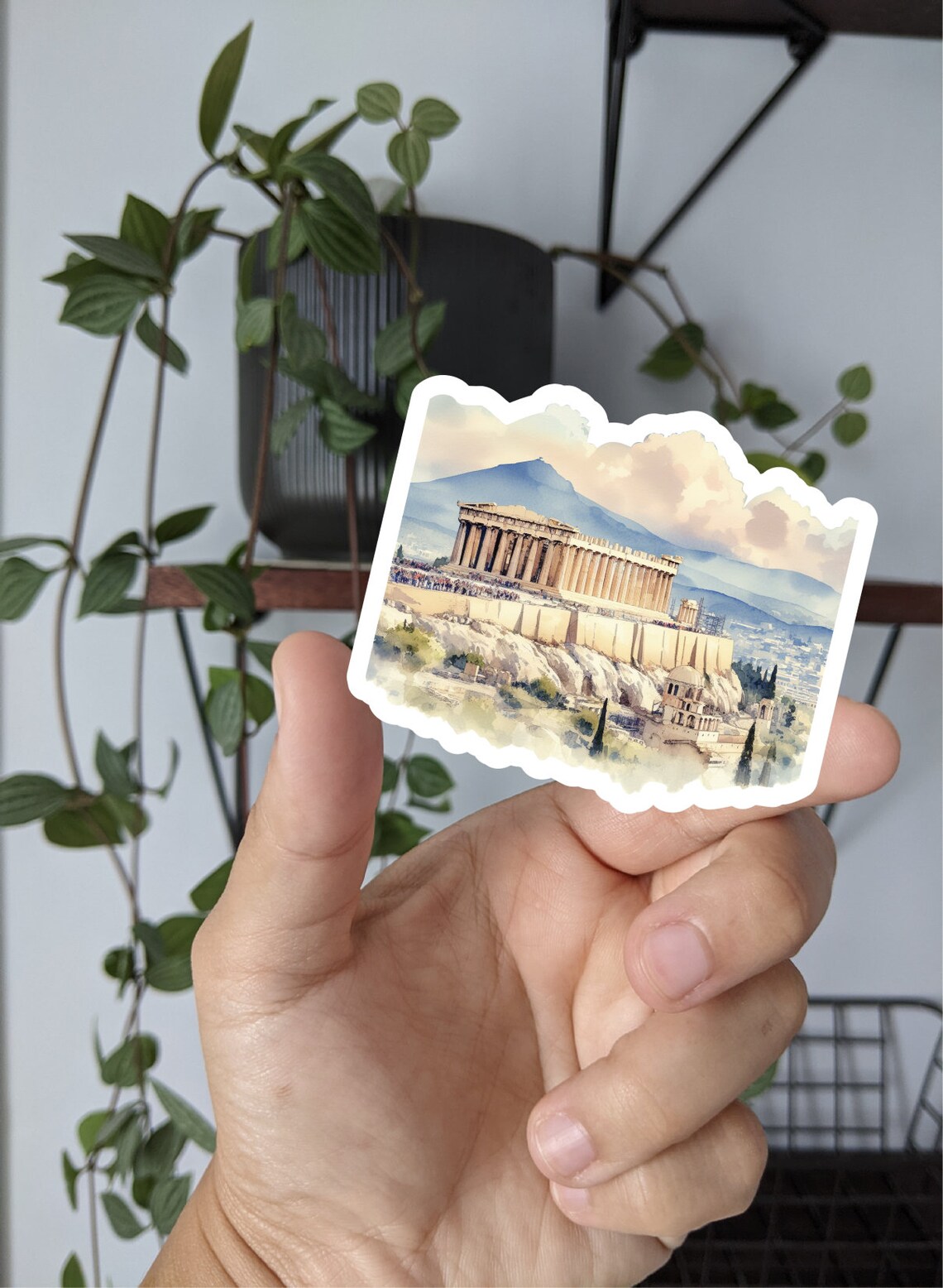 Watercolor Greece Acropolis Parthenon Sticker, Travel to Europe Sticker ...