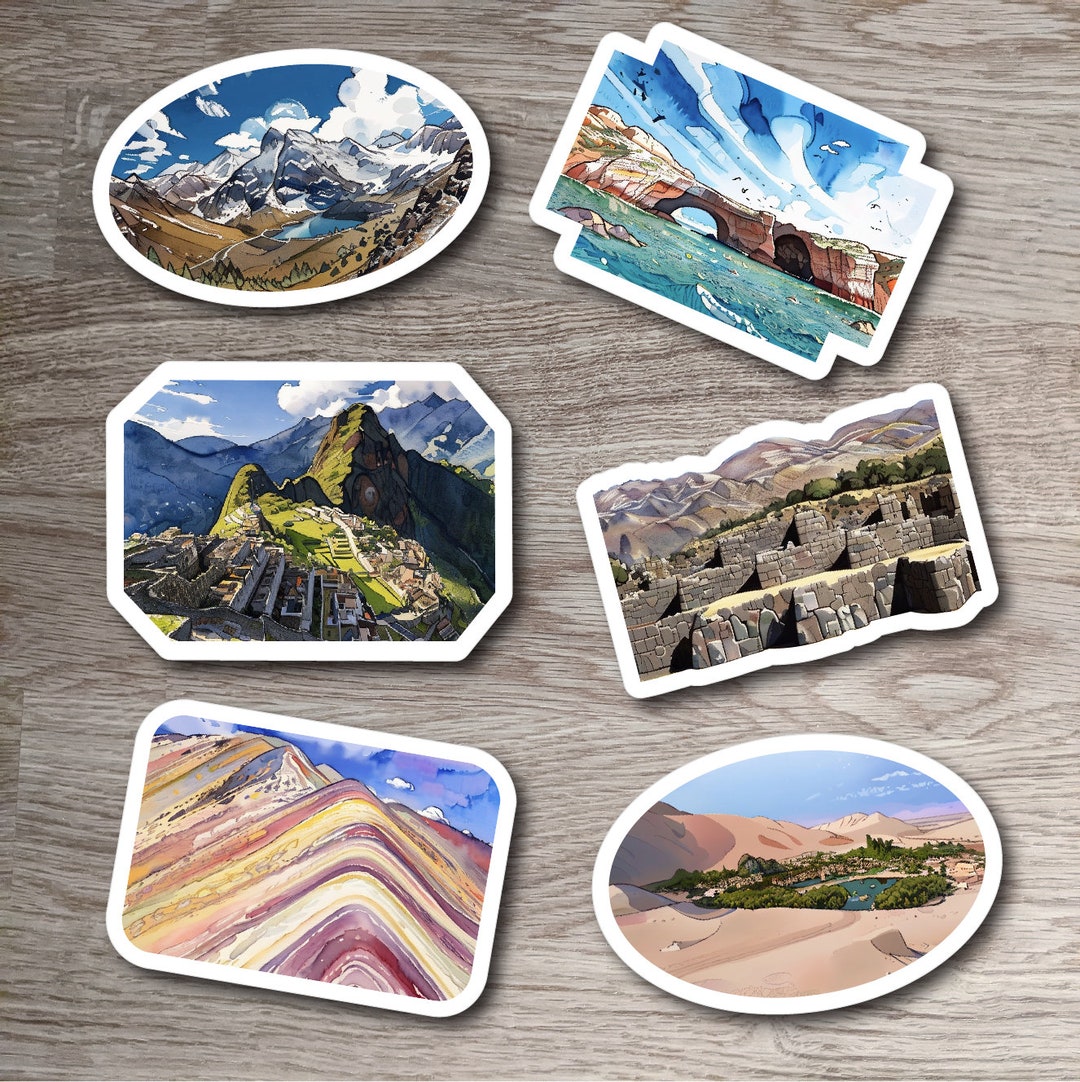 Travel to Peru Attractions Sticker Bundle, Machu Picchu, Ballestas ...