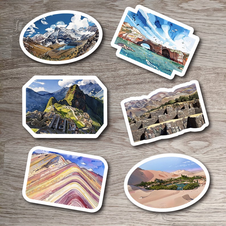 Travel to Peru Attractions Sticker Bundle, Machu Picchu, Ballestas ...
