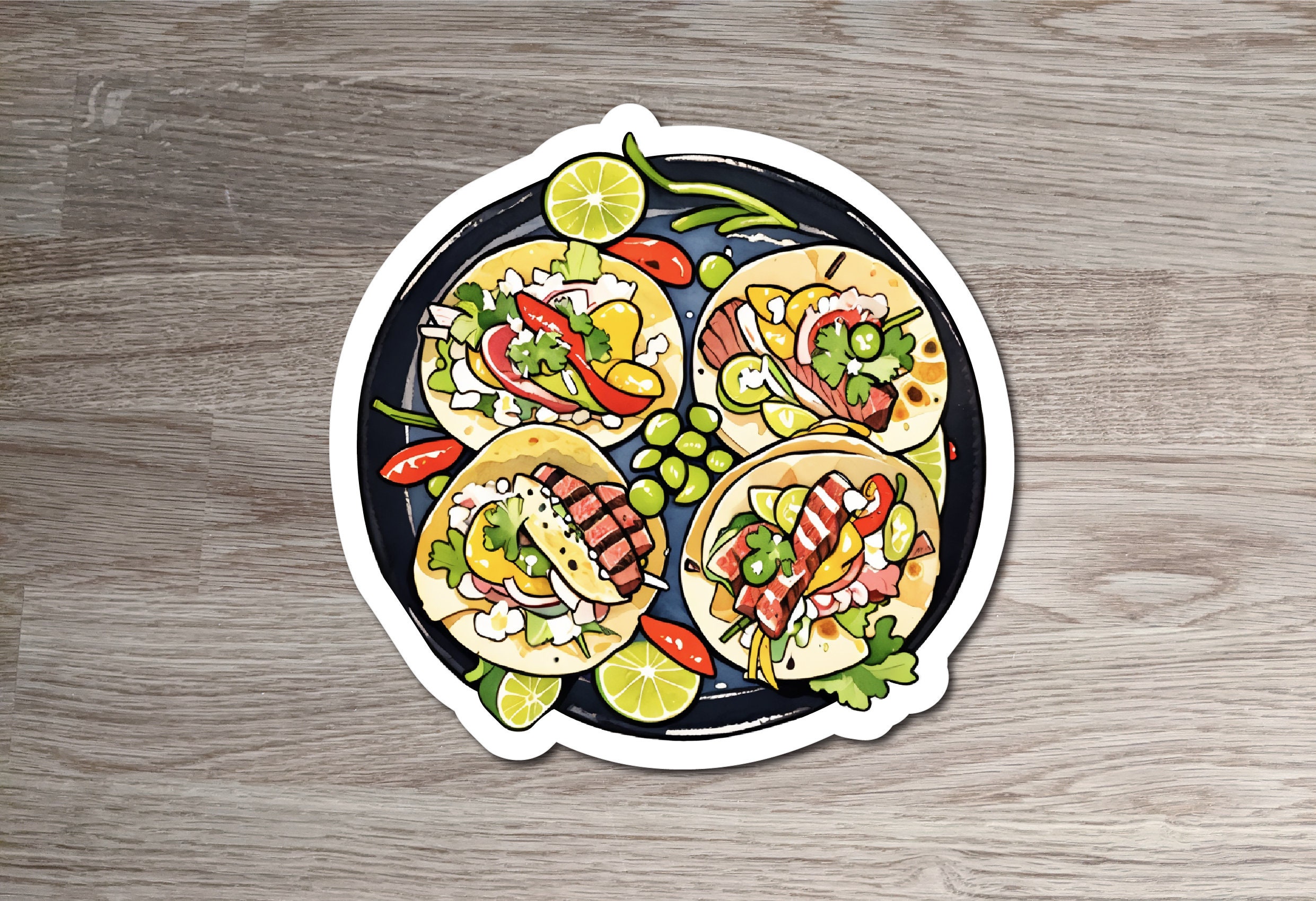 6 Sticker Pack Mexican Food Sticker Bundle, Chicken Quesadilla, Churros ...